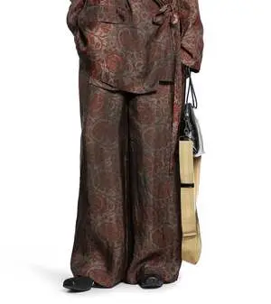 UMA WANG Floral Print Wide-leg Trousers