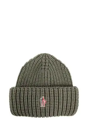Moncler Logo Wool Beanie - Green
