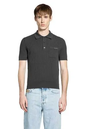 Gucci Wool Cashmere Rib-knit Polo Shirt