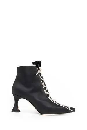 Manolo Blahnik Silk Satin Ankle Boots