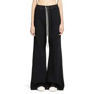 Rick Owens Wide Leg Cotton Pants - Black