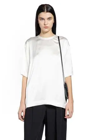 TOTEME Satin Round Neck Short Sleeve T-shirt