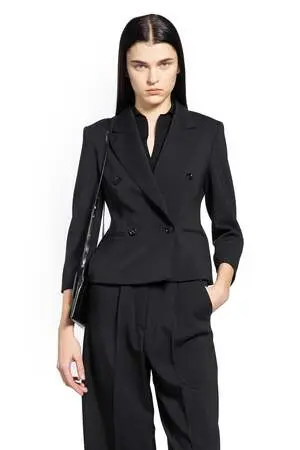 Max Mara Cropped Double-breasted Blazer In Stretch Wool