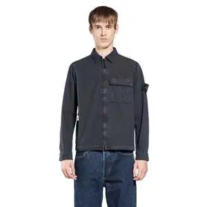 Stone Island 1200008 Old Effect Overshirt - Blue