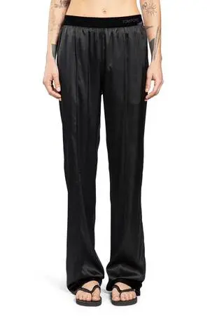 TOM FORD Stretch Silk Satin Pajama Pants - Black