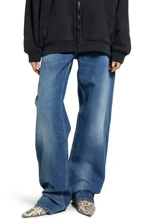 Acne Studios Wide Leg Denim Trousers - Blue