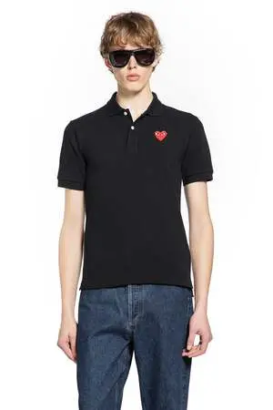 Play Comme Des Garcon Heart Cotton Polo Shirt