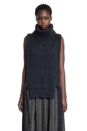 UMA WANG Sleeveless High Neck Knitted Top
