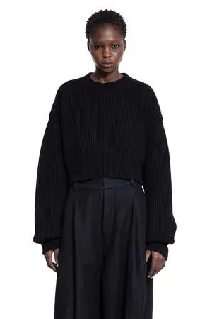 UMA WANG Cropped Ribbed Knit Sweater