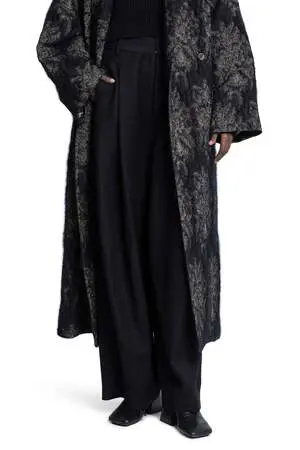 UMA WANG Linen And Wool Tailored Straight-leg Pants - Black