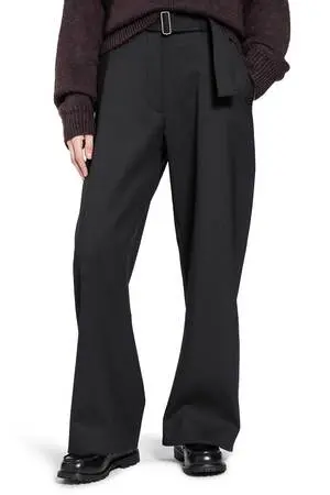 Studio Nicholson Sculptural Compact Viscose Blend High-waisted Doring Pants - Black