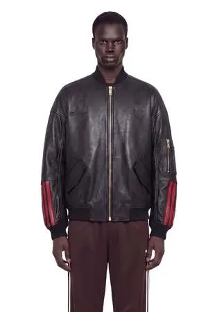 Adidas Willy Chavarria X Leather Bomber Jacket