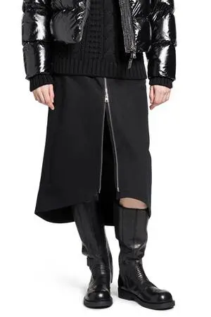Moncler X Edward Enninful Cotton Gabardine Midi Skirt - Black