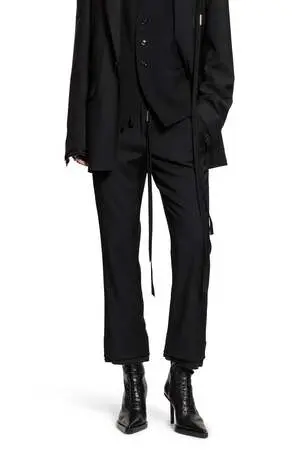 ANN DEMEULEMEESTER Virgin Wool Cigarette Trousers