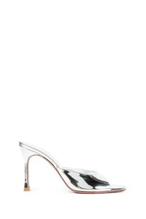 Amina Muaddi Alexa Mirror Calfskin Mules