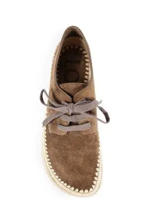 Loewe Rio Lace-up Flats In Suede