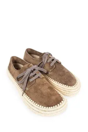 Loewe Rio Lace-up Flats In Suede