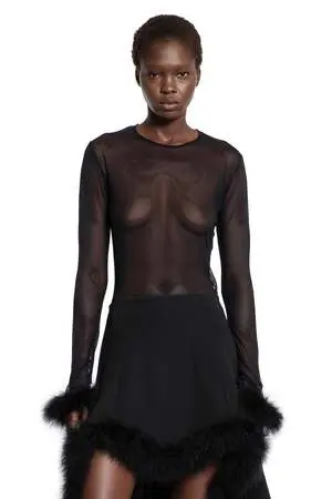 MUGLER Mesh Marabou Top