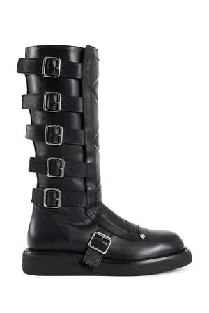 ANN DEMEULEMEESTER Ditte Buckled Calfskin Boots