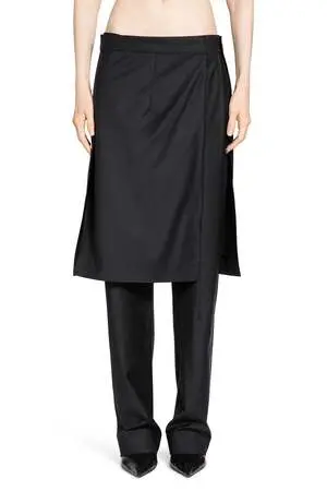 LITKOVSKA Wool Blend Pants With Skirt Overlay