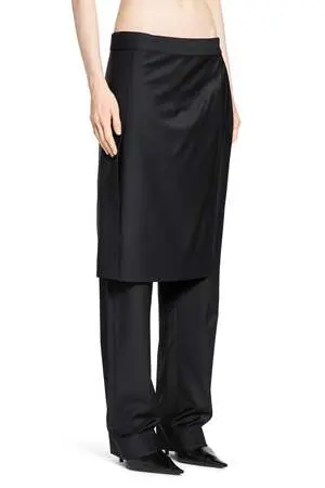 LITKOVSKA Wool Blend Pants With Skirt Overlay