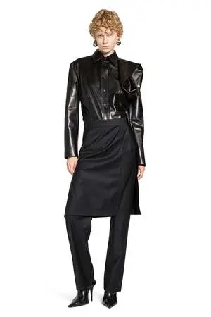 LITKOVSKA Wool Blend Pants With Skirt Overlay