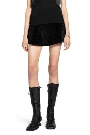 VIVIENNE WESTWOOD Quilted Velvet Mini Skirt