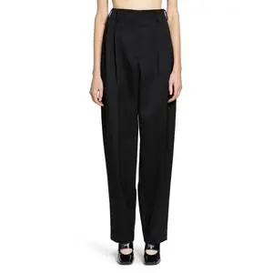 Givenchy Slashed Double Pleat Pants In Wool - Black