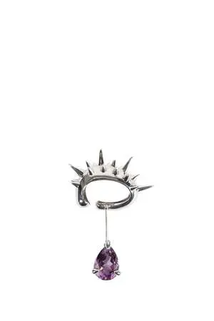 ALAN CROCETTI Blown Drop Spike Ear Cuff With Amethyst