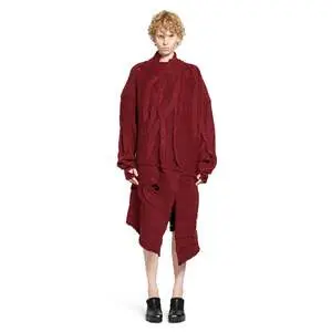 HALOS Alpaca Wool Cable Knit Distressed Coat