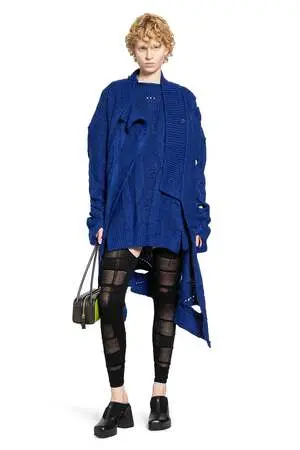 HALOS Sapphire Alpaca Wool Cable Knit Coat