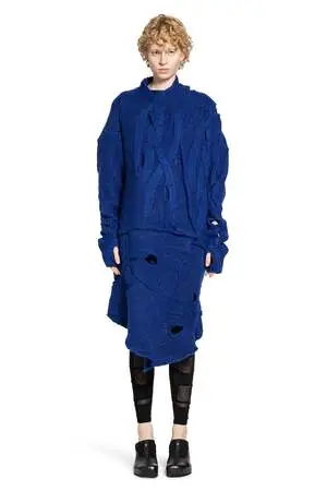 HALOS Sapphire Alpaca Wool Cable Knit Coat