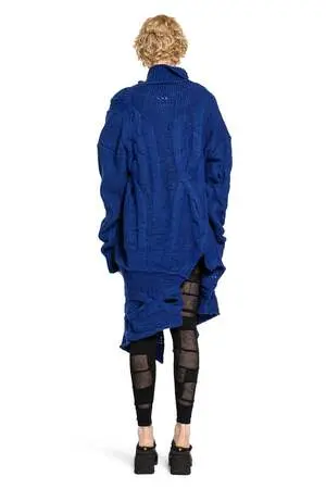 HALOS Sapphire Alpaca Wool Cable Knit Coat