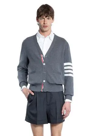 Thom Browne 4-bar Milano Stitch Cotton Cardigan - Grey