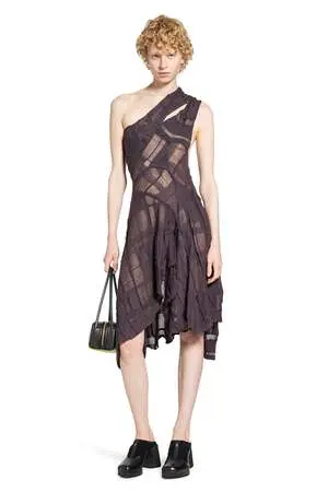 HALOS Checked Sheer Cotton Cashmere Dress