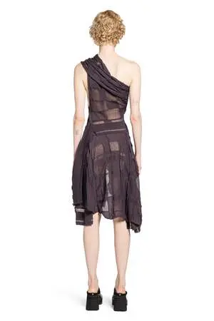 HALOS Checked Sheer Cotton Cashmere Dress