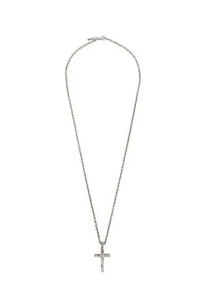 Emanuele Bicocchi Rope Chain Cross Pendant Necklace - Silver