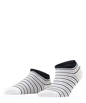 Falke Striped Shimmer Trainer Socks - White