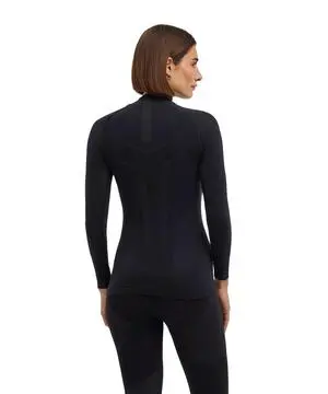 Falke Warm Long Sleeve Turtleneck Shirt - Black