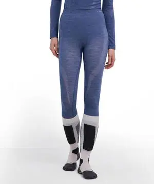 Falke Wool-tech Thermo Base Layer Leggings - Blue