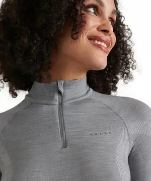 Falke Wool-tech Half-zip Baselayer Top - Grey