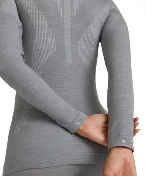 Falke Wool-tech Half-zip Baselayer Top - Grey