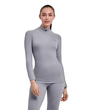 Falke Wool-tech Half-zip Baselayer Top - Grey