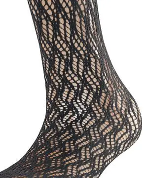 Falke Pure Shore Knee-high Patterned Mesh Socks - Black