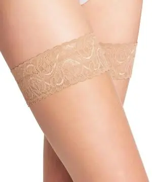 Falke Shelina 12 Den Stay-up Stockings With Lace Trim - Beige