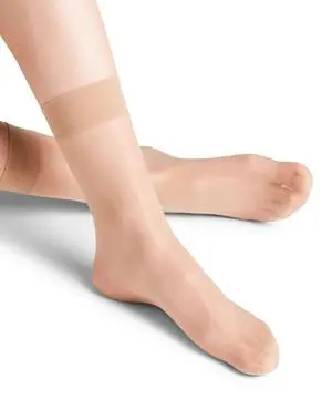 Falke Seidenglatt 15 Den Sheer Ankle Socks - Beige