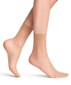 Falke Seidenglatt 15 Den Sheer Ankle Socks - Beige