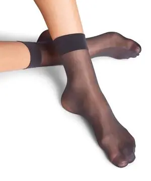 Falke Seidenglatt 15 Den Sheer Ankle Socks - Grey