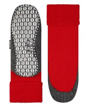 Falke Cosyshoe Merino Wool Slipper Socks With Grip Sole - Red