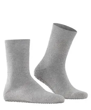Falke Homepads Crew Socks With Printed Grips - Grey